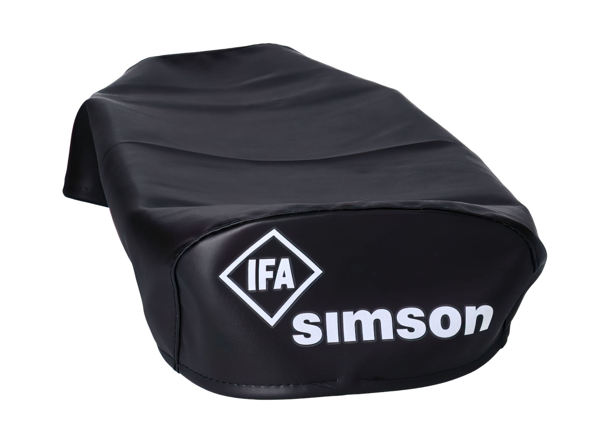 MOF-40880 Housse de selle noire avec logo Simson S50 / S51 / Schwalbe