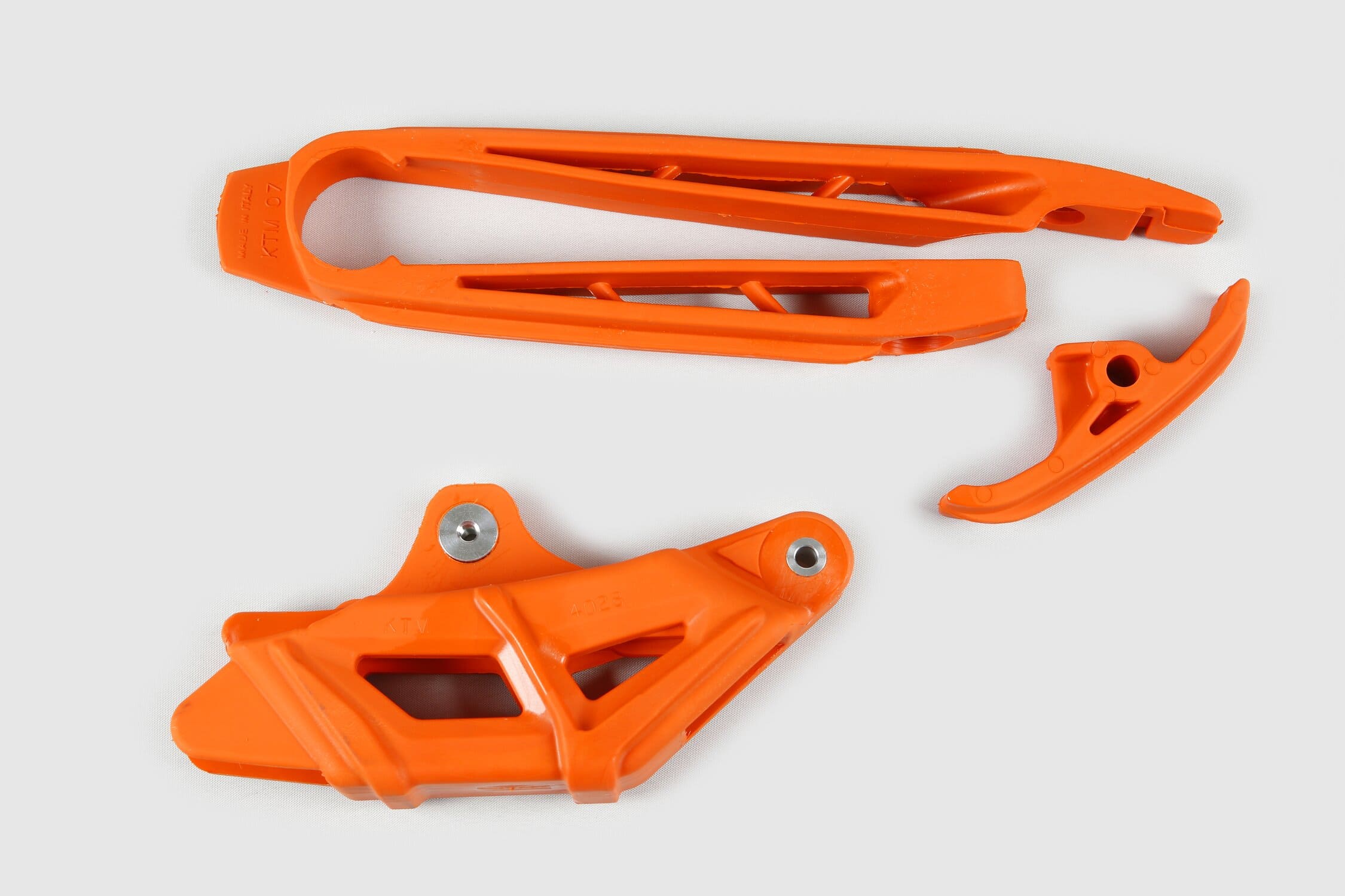 UF-KT04034@127 Chain guide + fork band kit KTM EXC 2011 orange UFO