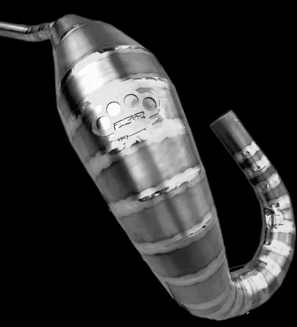 dbr factory natural titanium exhaust 70cc - 85cc (28mm inlet) for vale