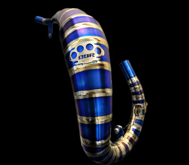 dbr factory blue titanium 70cc - 100cc exhaust (detachable manifold) f