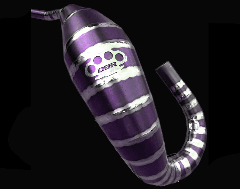 dbr factory purple titanium 76cc - 95cc exhaust (32mm inlet) for valen